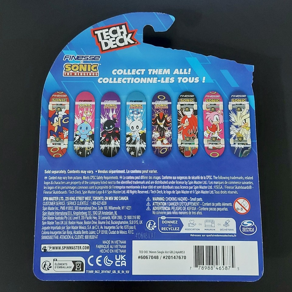 Tech Deck Finesse + Sonic The Hedgehog Normal Chao Ultra Rare Spin ...