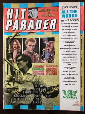 Hit Parader Vintage Music Magazine February 1969 Cream Feliciano Arthur ...
