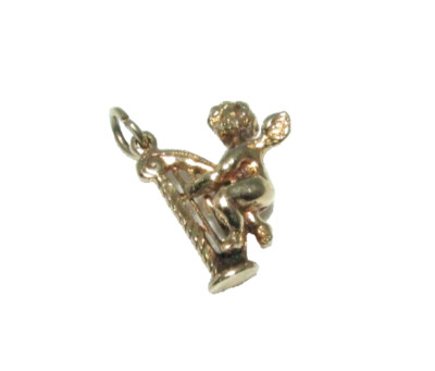 Ladies/women's solid 9ct gold cupid with harp charm | eBay Australia