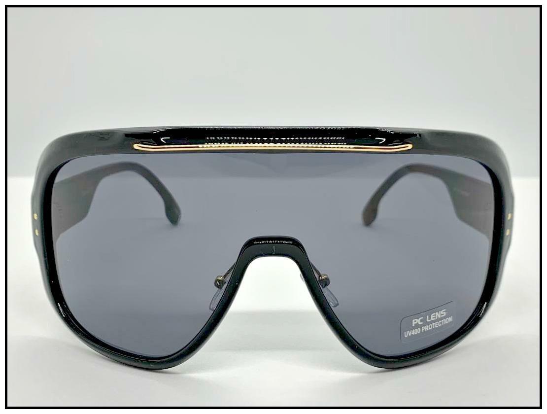OVERSIZED EXAGGERATED RETRO SHIELD Style SUNGLASSES Large Huge Black ...