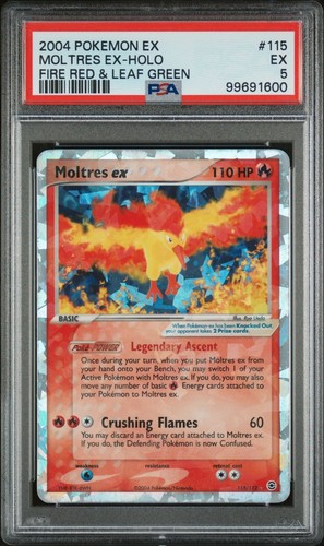2004 Pokemon Fire Red & Leaf Green PSA 5 Moltres EX 115/112 HOLO ULTRA ...