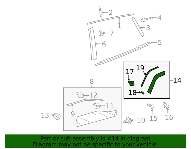 Genuine OEM Toyota 75062-0r010 Driver Rear Forward Wheel Arch Molding ...