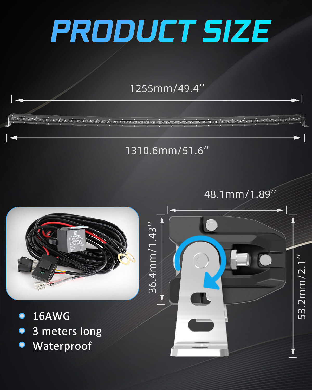 Colight 50'' Led Light Bar Curved For Kubota RTV-X1100C X1120 X1140 ...