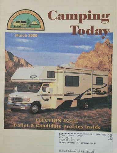 Camping Today March 2000 Vtg NCHA Magazine Election Issue Candidate ...