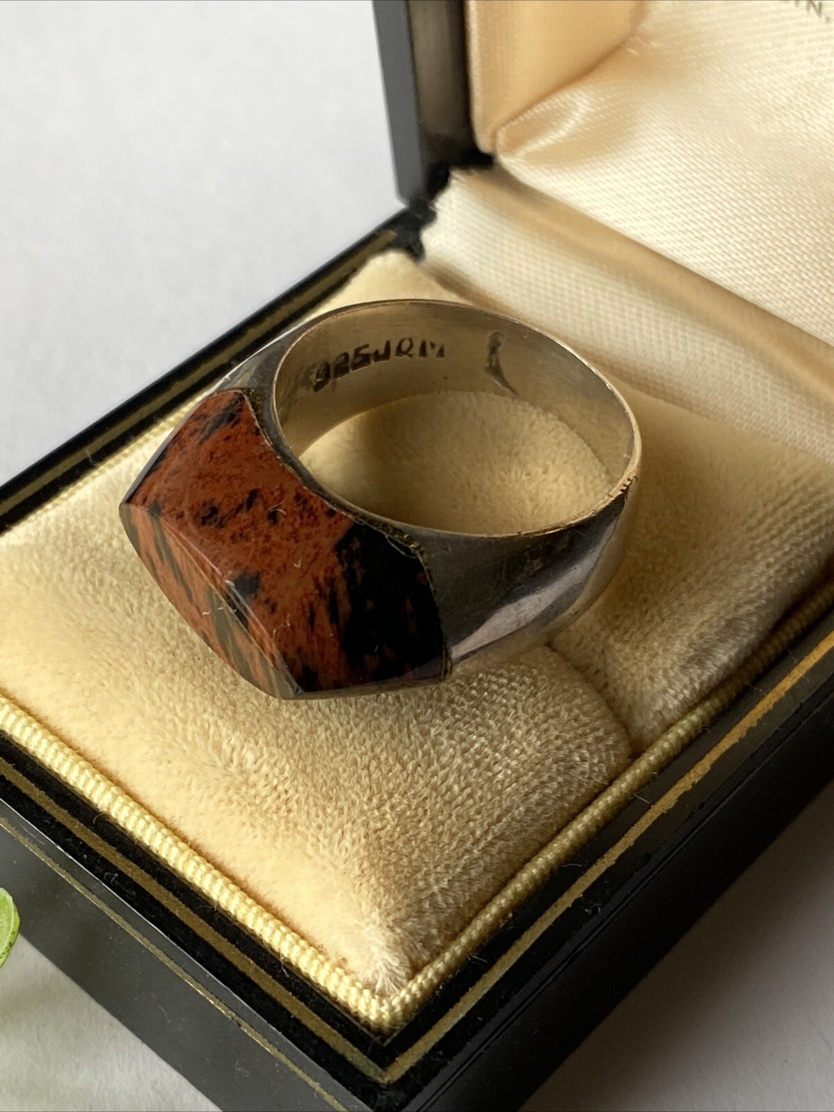 Signed Taxco Mexico Mahogany Obsidian Sterling Silver… - Gem