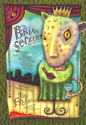 MINT Brian Setzer Fillmore Poster F410 - SIGNED by poster artist Alison ...