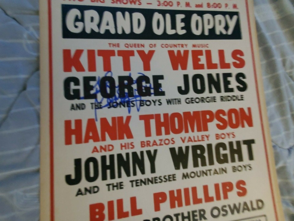 GEORGE JONES AUTOGRAPHED KITTY WELLS BOXING STYLE CONCERT POSTER ...