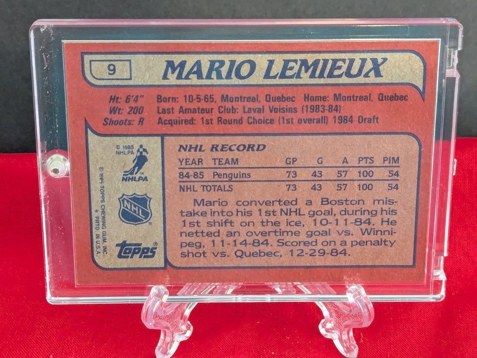 1985-86 O-Pee-Chee Mario Lemieux Rookie Card #9 Pittsburgh Penguins | eBay