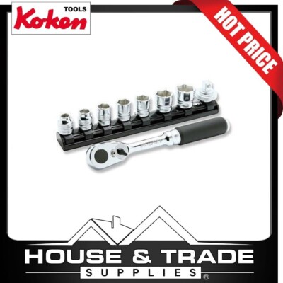 Ko-ken Z-Series 3/8" DR 6 Point Metric Socket Set - 9 Piece KO3285ZE ...
