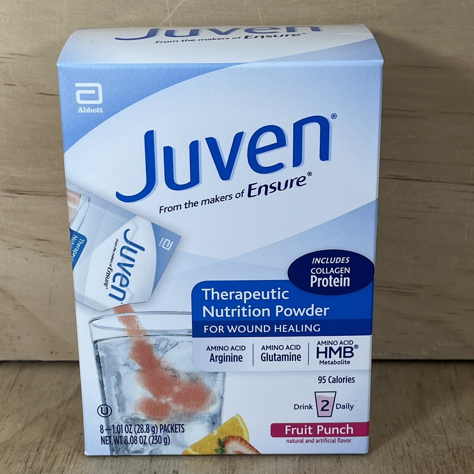 Juven Therapeutic Nutrition Powder Fruit Punch 8 x 1.01 Oz Packets USE ...
