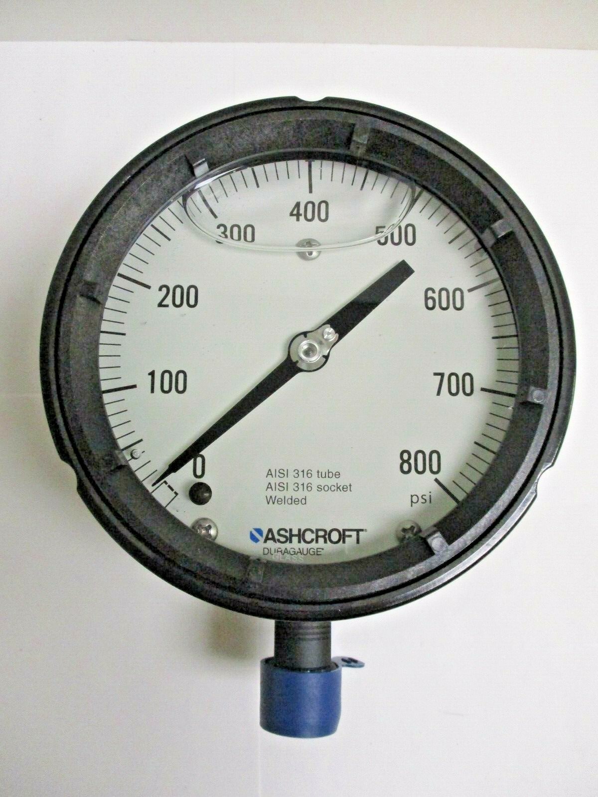 ASHCROFT 1279 DURAGAUGE PRESSURE GAUGE 45-1279-SSL-04L-800# 4.5" LIQUID ...