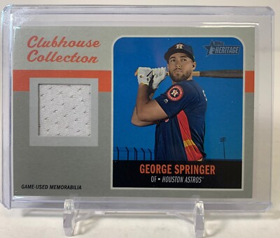GEORGE SPRINGER 2019 Topps Heritage Clubhouse Collection Relic Card ...