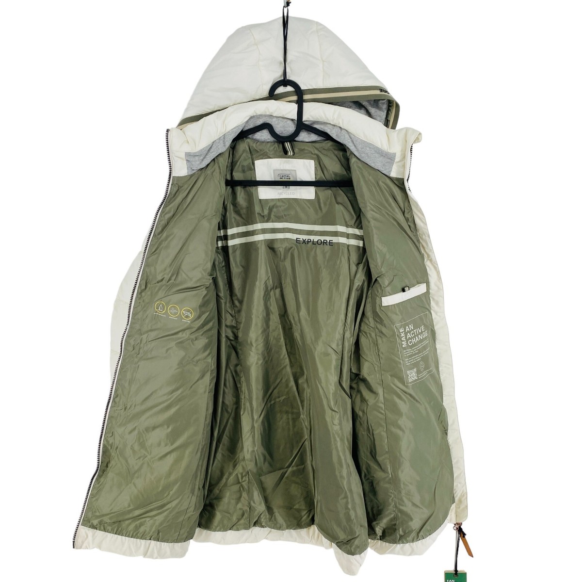 CAMEL ACTIVE White Hooded Padded Puffer Parka Jacket Coat CAMEL ACTIVE White Hooded Padded Puffer Parka Jacket Coat