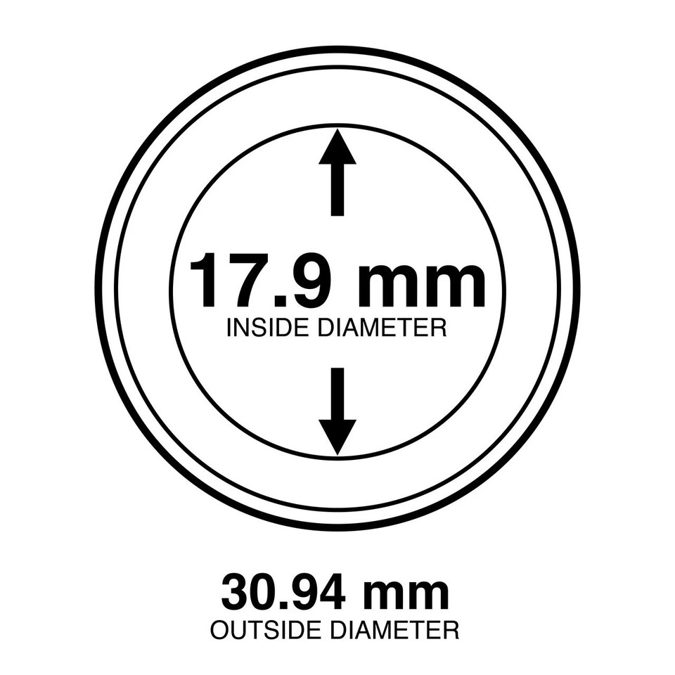 20 A18 AirTite Coin Capsules Direct Fit US Dime 18mm Genuine Long Term ...