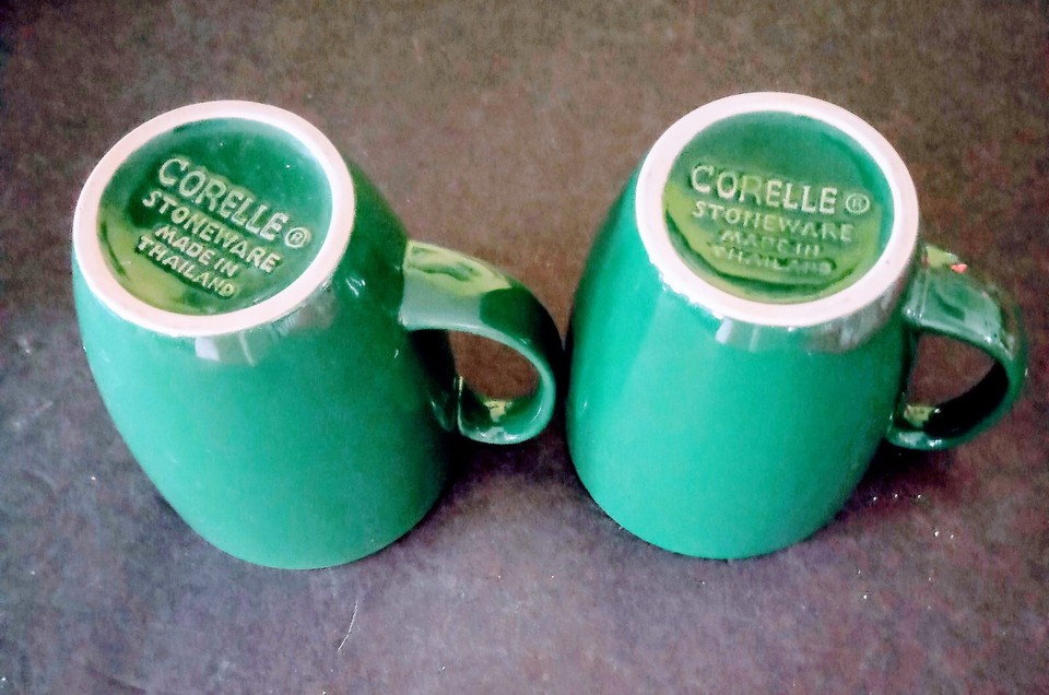 Set 2 Corelle Coordinates Hunter Green Callaway Ivy Mugs Stoneware ...