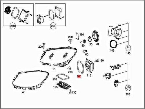 Genuine MERCEDES A205 A207 A217 C205 Gasket For Light Housing Right ...