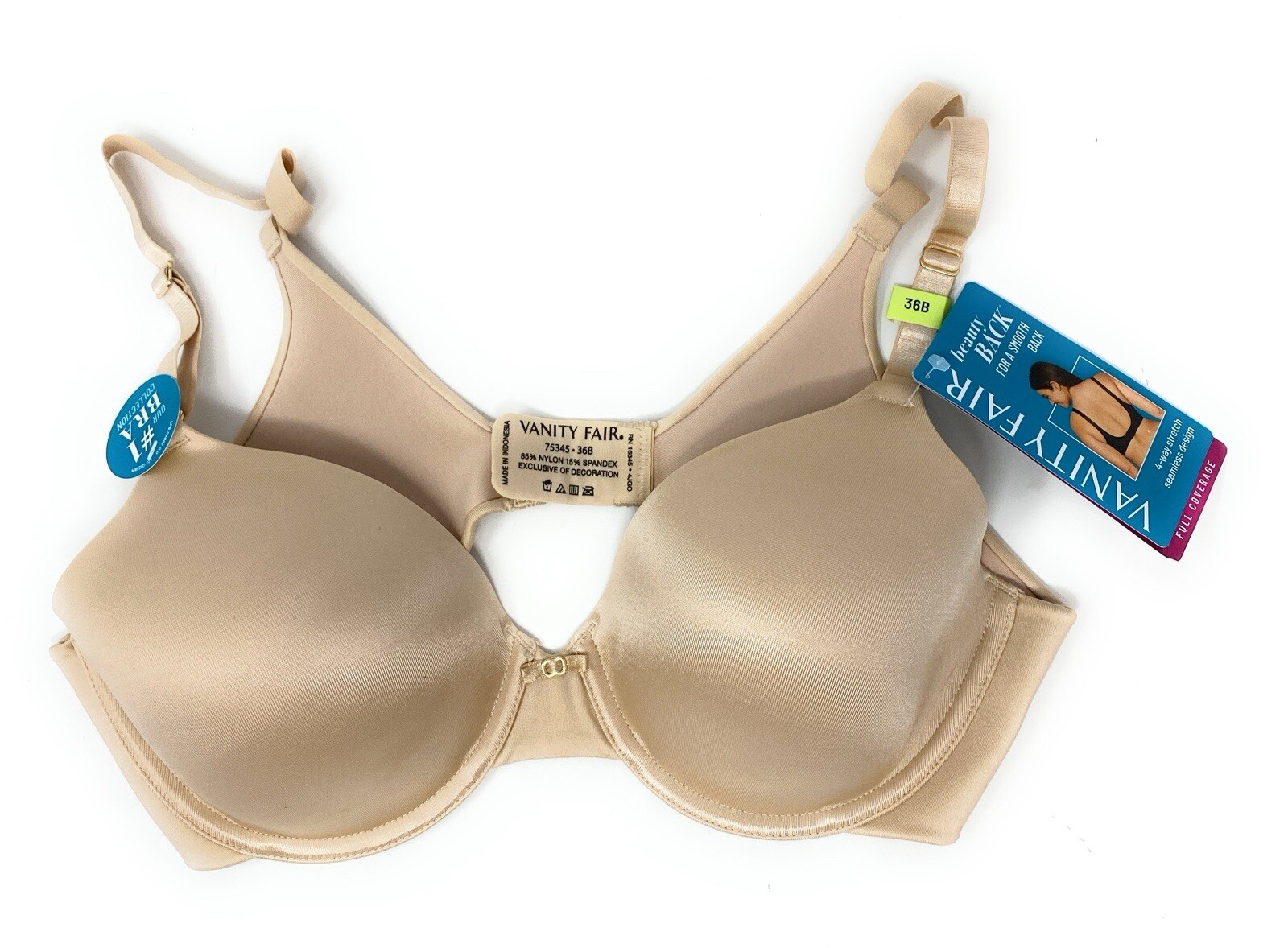 New Vanity Fair Bra Size 36B Beauty Back Full Figure Underwire Bra ...