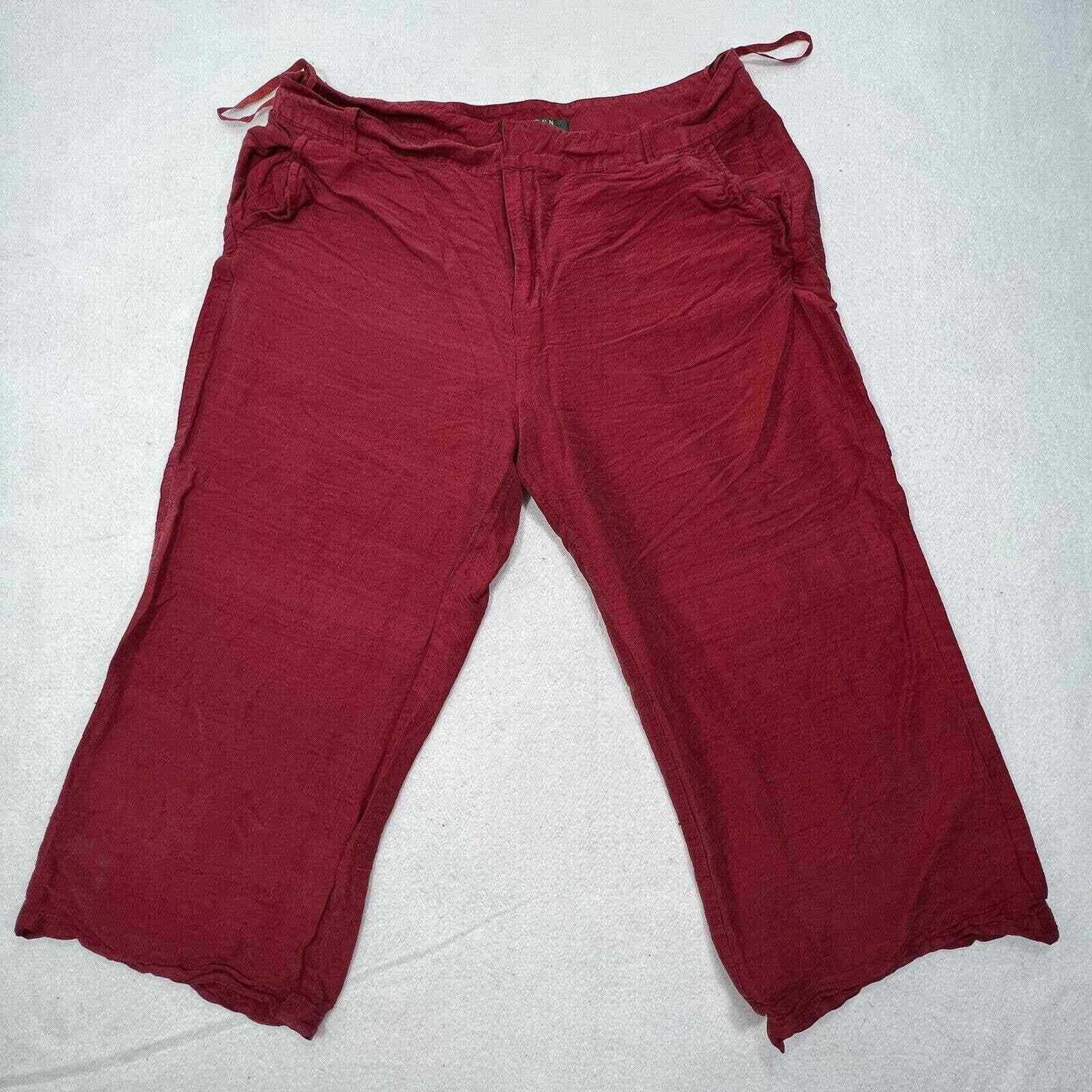 Lauren Ralph Lauren Women's 10 Silk Capri Solid Red L… - Gem