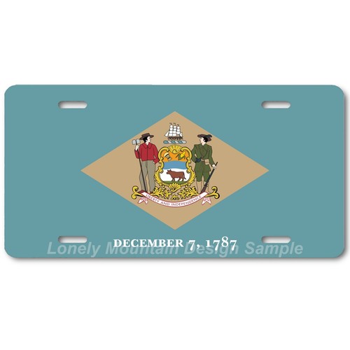 Delaware State Flag Inspired Art FLAT Aluminum Novelty Auto License Tag ...