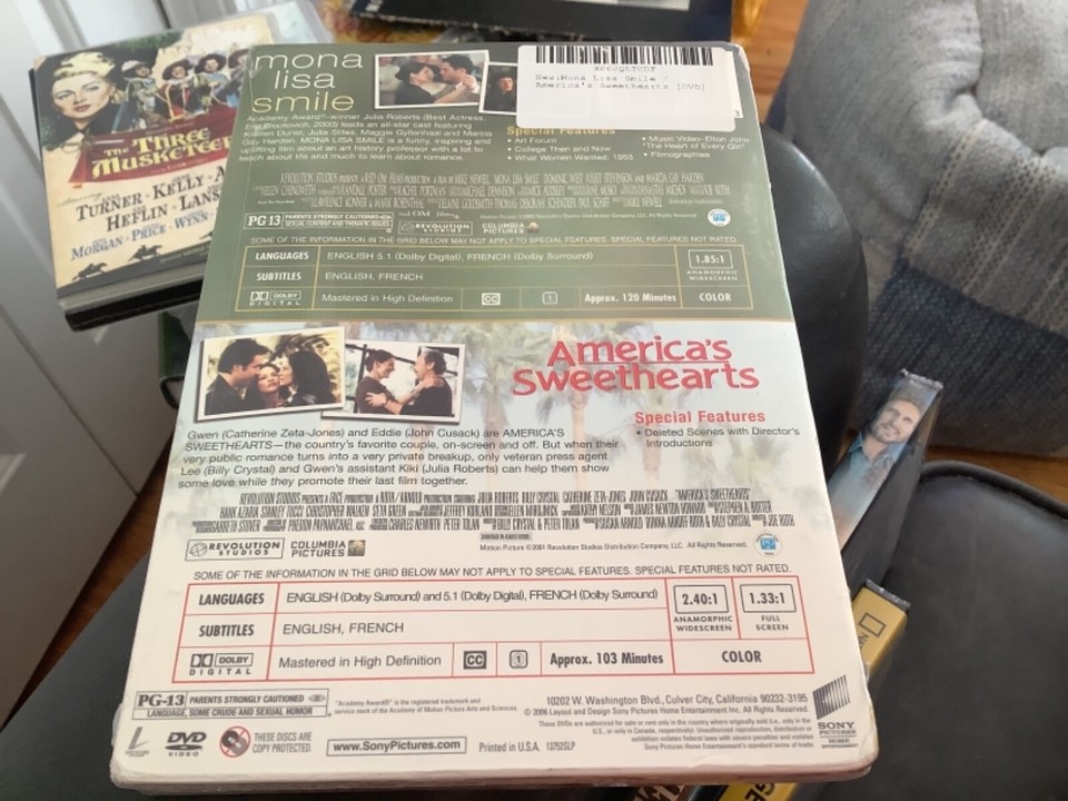 Julia Roberts Double Feature Mona Lisa Smile & America’s Sweethearts ...