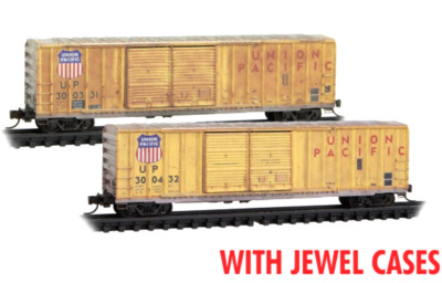 Micro Trains N Scale ~ New ~ Union Pacific Weathered Box Car ~ 2-Pack ...