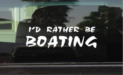 I'd Rather Be Boating Vinyl Decal Sticker for Car Window Laptop & More ...