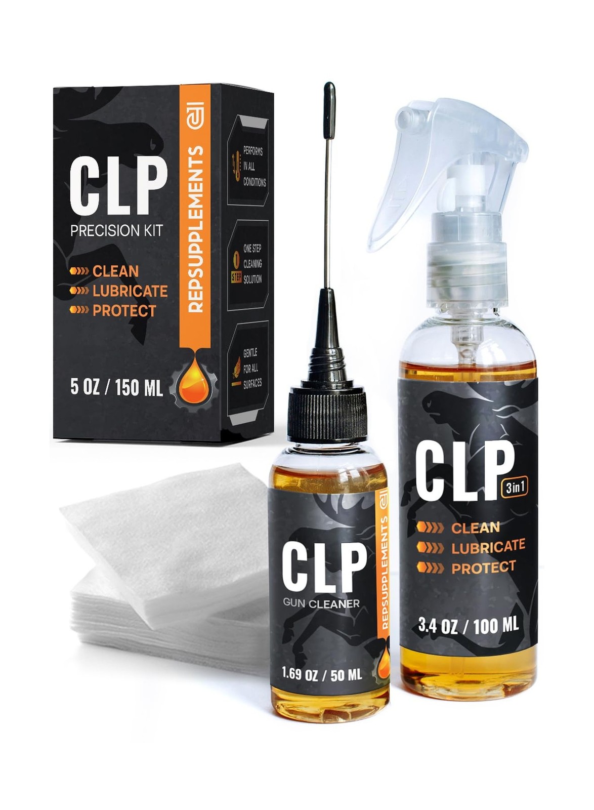 Gun Cleaner and Lubricant kit 5 Oz Gun Oil Spray & Needle Oiler - 3-in ...