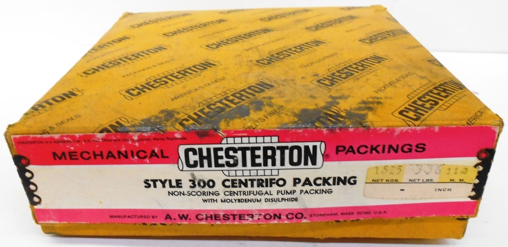 CHESTERTON MECHANICAL PACKING STYLE 300 CENTRIFO PACKING 7/16" 11mm 3 ...