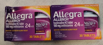 Allegra 24 Hour Allergy Tablets 30 Tablets (Pack of 2)Expire 06/2024 ...