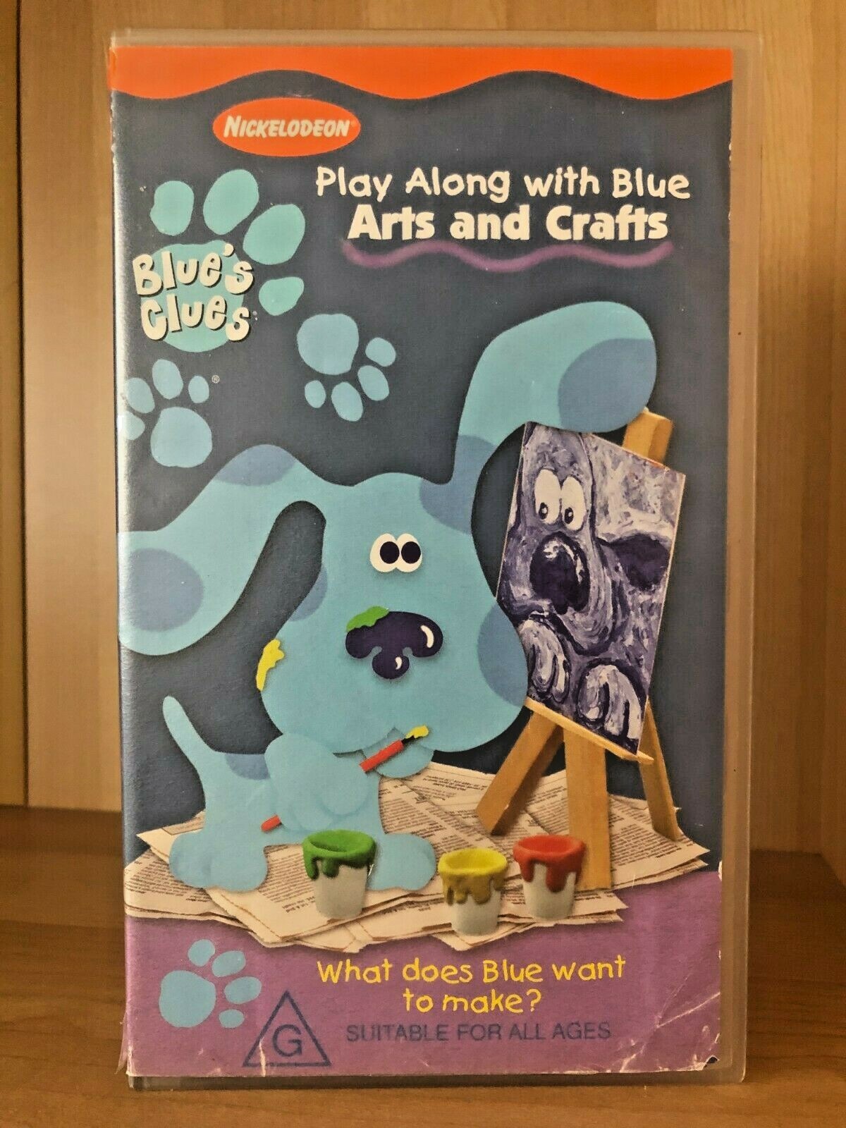 BLUE'S CLUES ~ PLAY ALONG WITH BLUE ~ ARTS AND CRAFTS ~ RARE VHS VIDEO ...