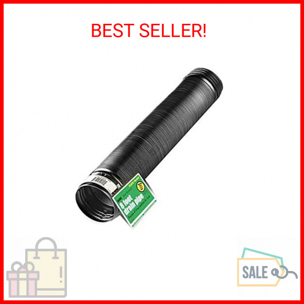 Flex-Drain 54021 Flexible/Expandable Landscaping Drain Pipe, Solid, 4 ...