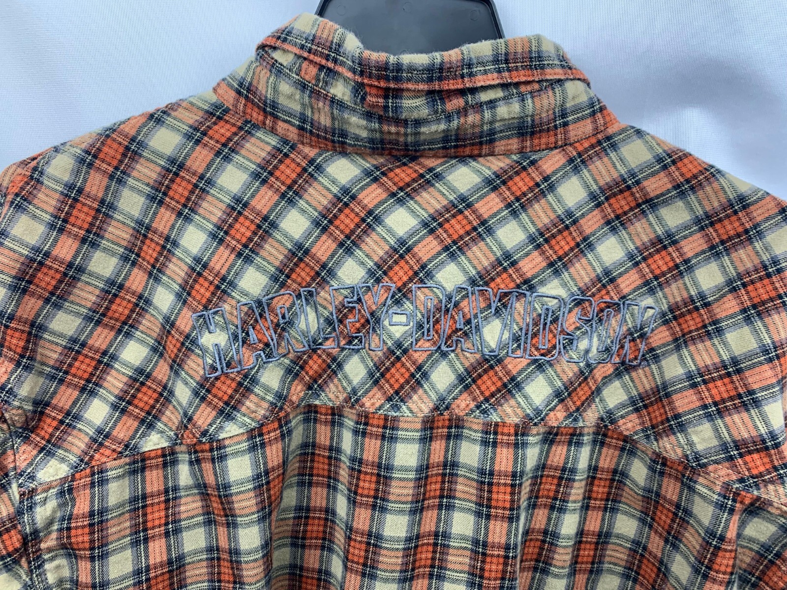 Harley-Davidson button down plaid embroidered back lo… - Gem