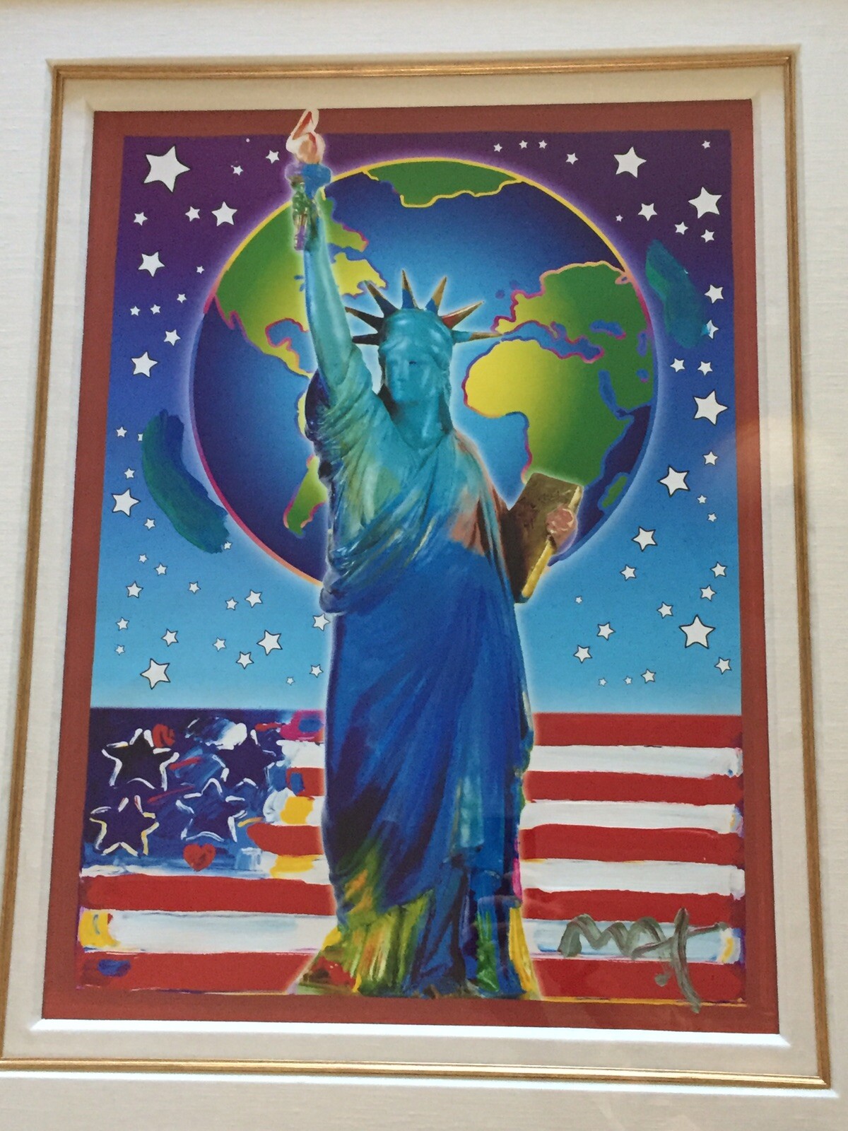 Peter Max Peace on Earth II, Mixed Media w/Acrylic, Patriotic Series | eBay