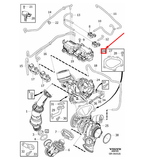 Joint d'entr e de turbine VOLVO V70 III BW MK3 31361658 neuf ...