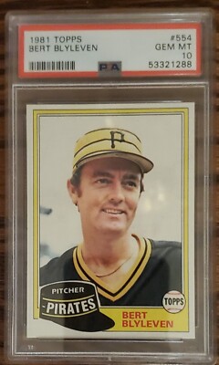 1981 Topps #554 Bert Blyleven Pittsburgh Pirates PSA 10 GEM MINT HOF | eBay