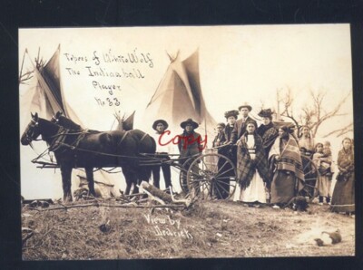 REAL PHOTO TEPEE OF WHITE WOLF INDIAN BASEBALL PLAYER DEDRICK POSTCARD ...