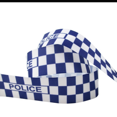 Police Blue and white chequered Ribbon 1m long 7/8" wide | eBay Australia