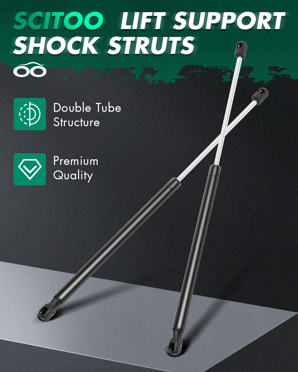 2 pcs Hatch Assist Shocks struts lift support For 2009-2015 Nissan 370Z ...