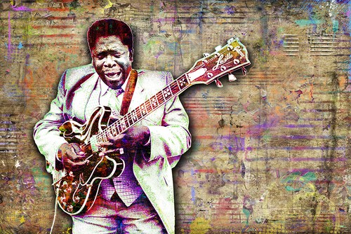B.B. King 24x36in Poster BB KING Blues Tribute Print Free Shipping US ...