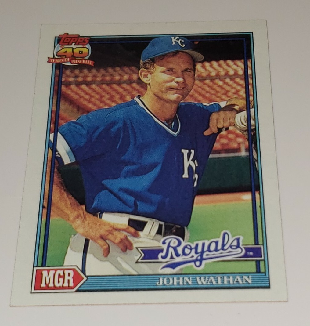 1991 Topps John Wathan Kansas City Royals #291 MGR Baseball ⚾️ Trading ...