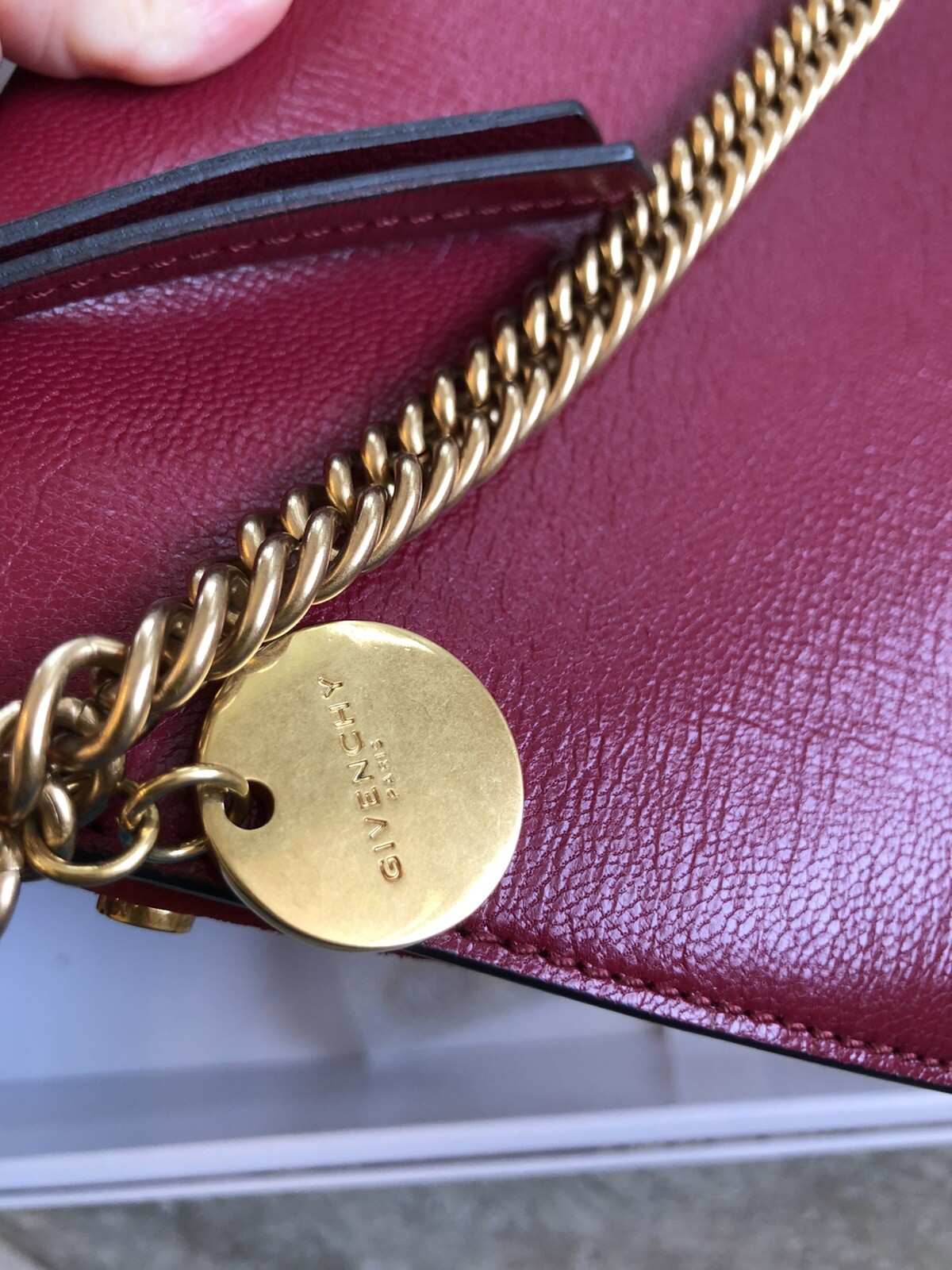 New Givenchy Fig Pink Cherry Red Triple GV3 Leather Handbag Meghan ...