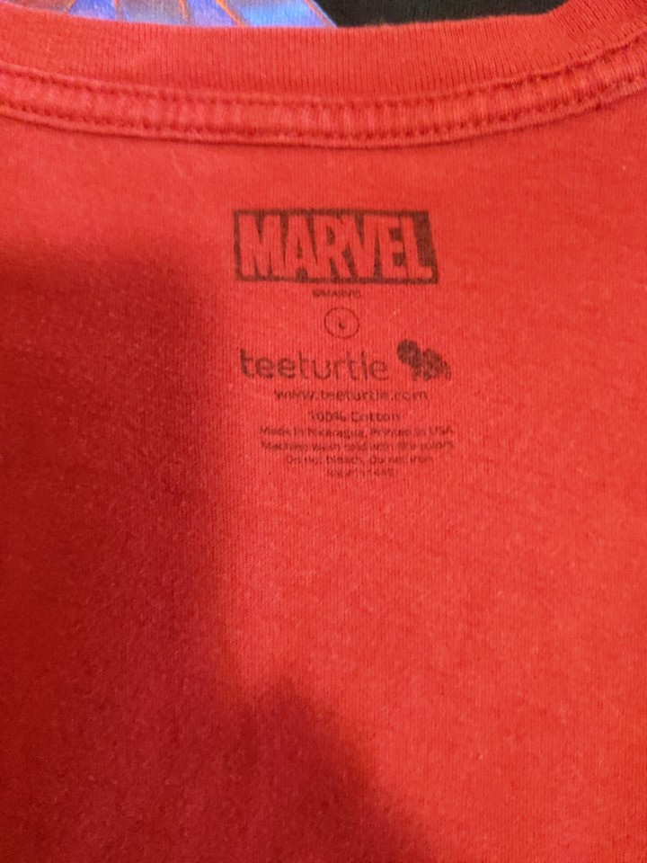 Marvel Deadpool Short Sleeve Red T-Shirt Graphic Print Pew Pew Size ...