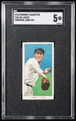 1909 T206 Piedmont Hal Chase Throwing Dark Cap PSA Grade EX 5 | eBay