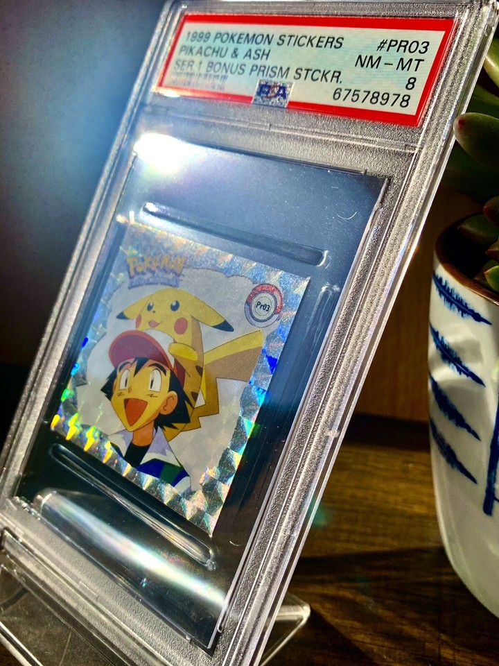 Pikachu & Ash (1999) Pr03 Pokémon Series 1 Bonus Prism Stickers [[ PSA ...