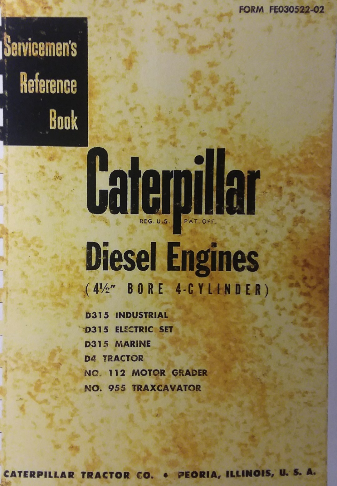 Caterpillar D315 D4 Tractor Marine Diesel Engines Service Manual ...