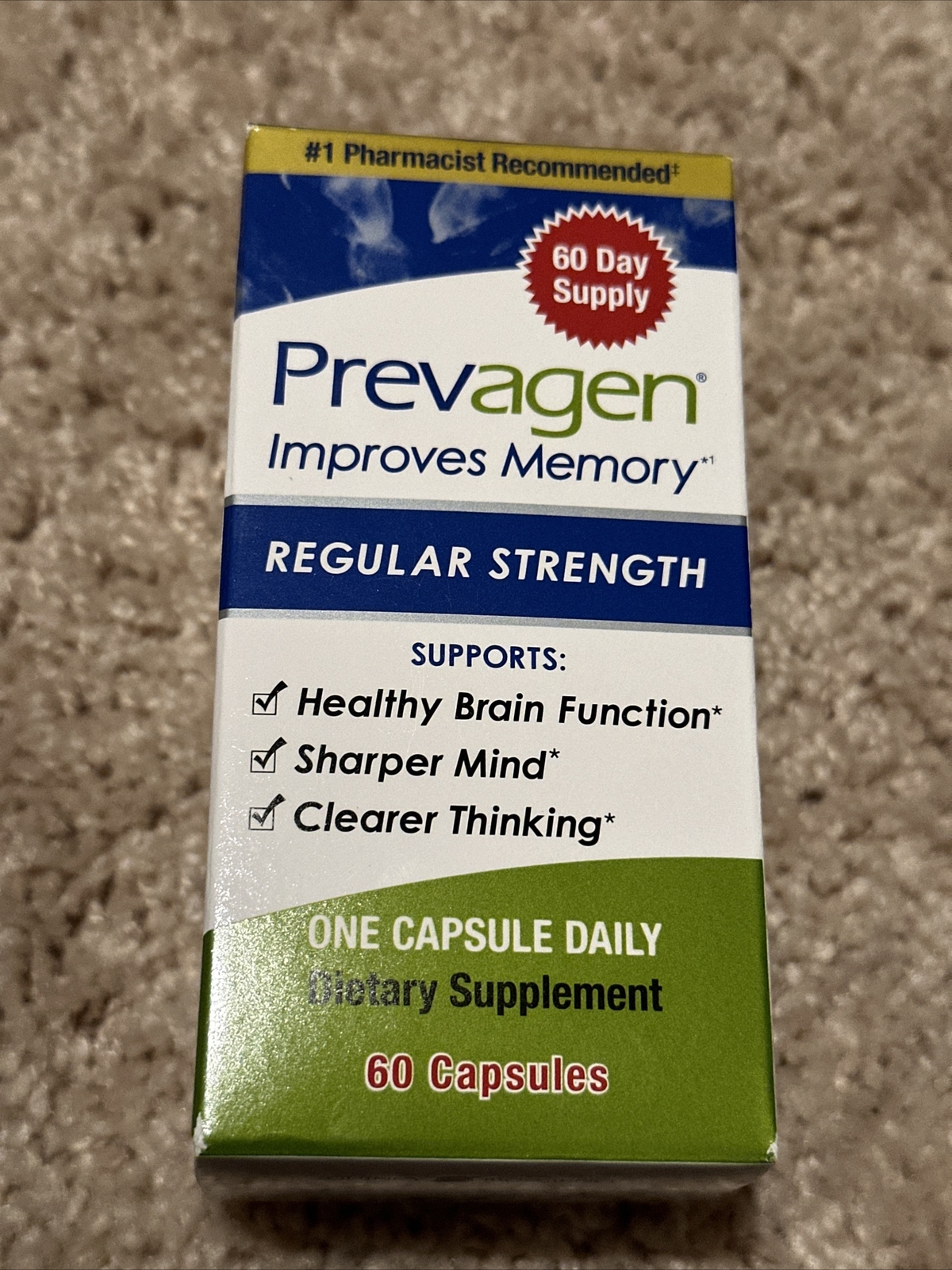 Prevagen Regular Strength 60 Capsules - Improves Memory And Brain ...
