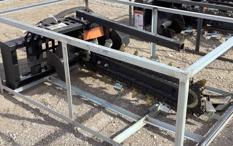 Suihe Skidsteer Trencher Skid Steer Attachment Shark & Cup Teeth Bobcat ...
