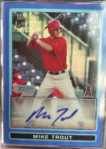 Mike Trout 2009 1st Bowman Card Certified Autograph Issue Blue ...