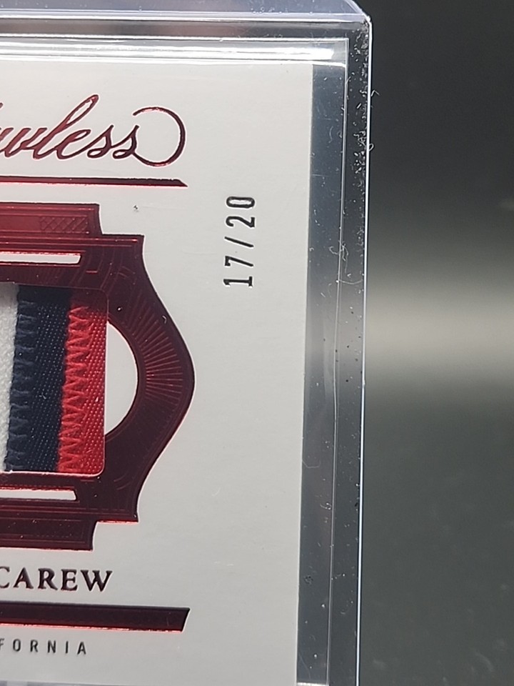 2025 Panini Flawless Rod Carew Prime Patch Autograph Ruby /20!!🔥🔥🔥🔥 | eBay