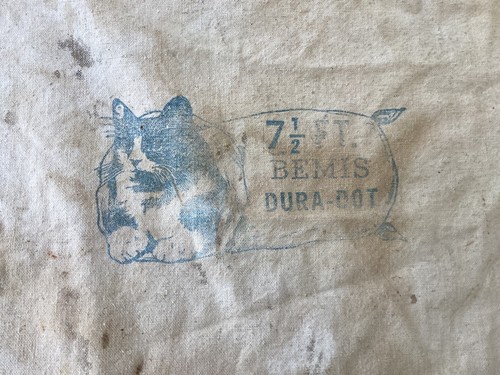 Vintage 7-1/2’ Bemis Dura- Dot Cotton Picking Sack cat logo on front | eBay